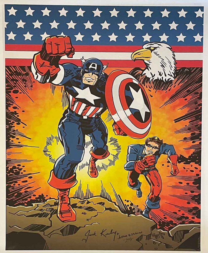 Captain America And Bucky 24″ X 30″ ART ON CANVAS BY Jack Kirby ...