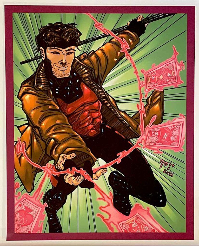 Gambit 24" x 30" Art On Canvas by Joshua H. Stulman - Brooklyn Comic Shop